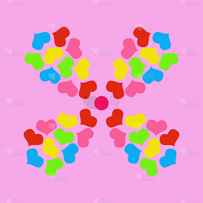 heart shapes in different colors for Valentines Da