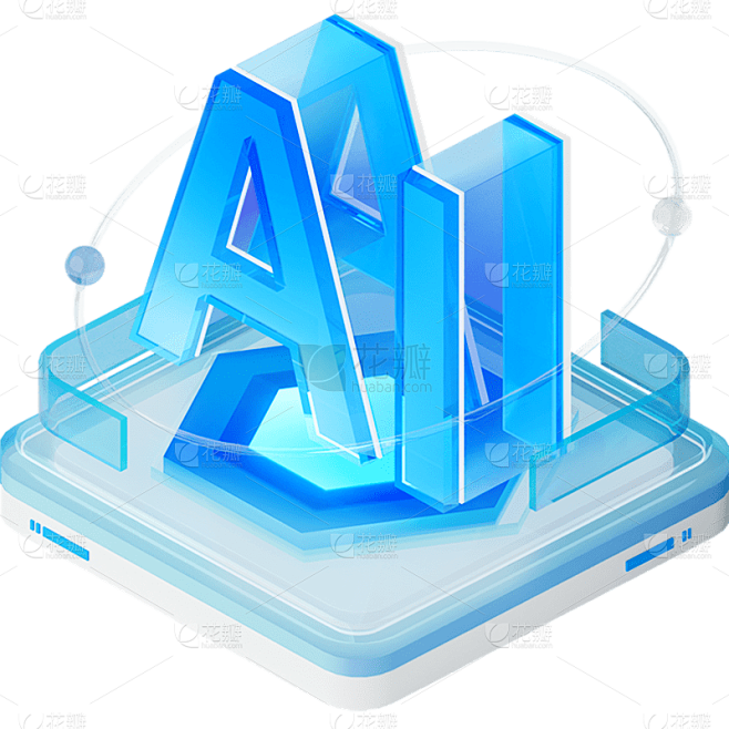 通用3D立体科技风AI图标元素