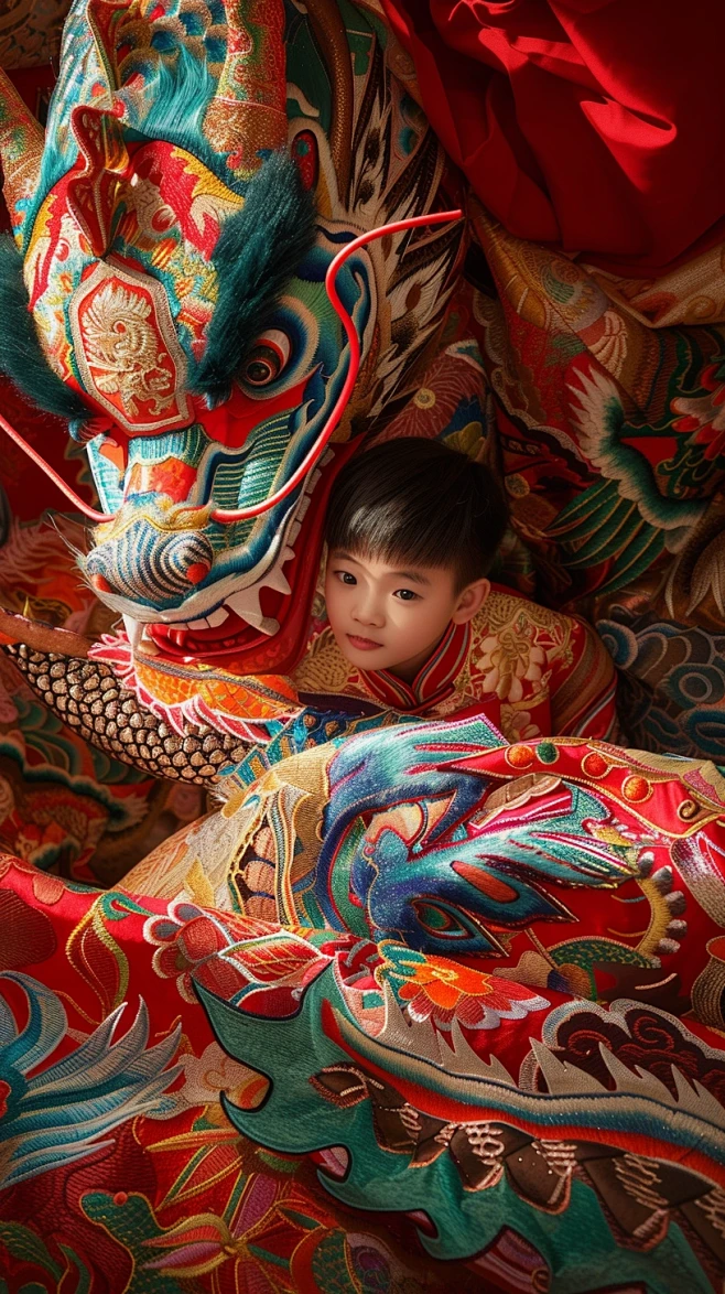 Surrealistic children' s' photography, upper body, a handsome Chinese ...