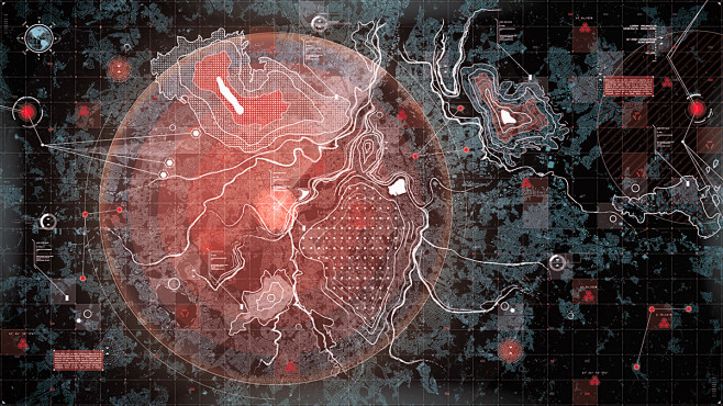 HUD UI graphic Games map drone terrain Adobe Portfolio