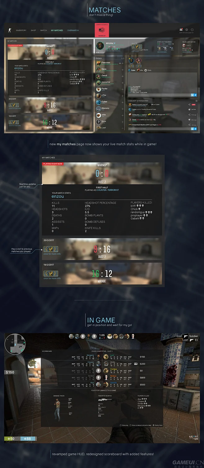 CSGO – UI Redesign 2 |GAMEUI- 设计圈聚集地 | 游戏UI | 游戏界面 | 游戏图标 | 游戏网站 | 游戏群 | 游戏设计-花瓣网