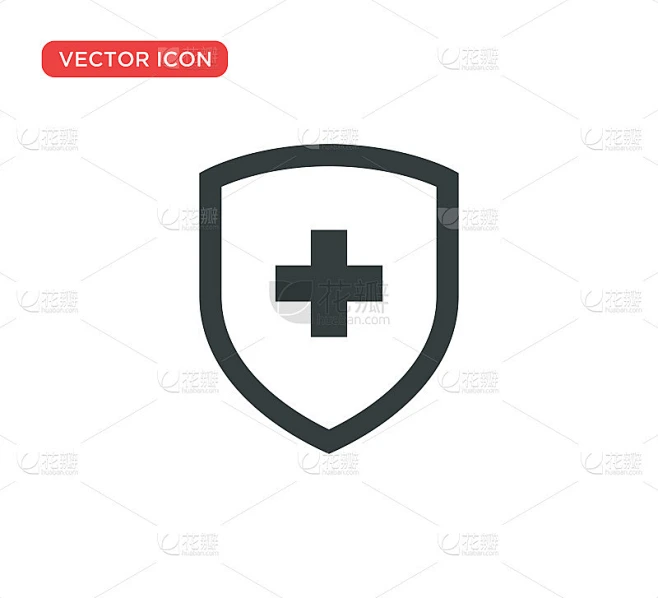 Shield Protection Icon Vector Illustration Design素材-花瓣网