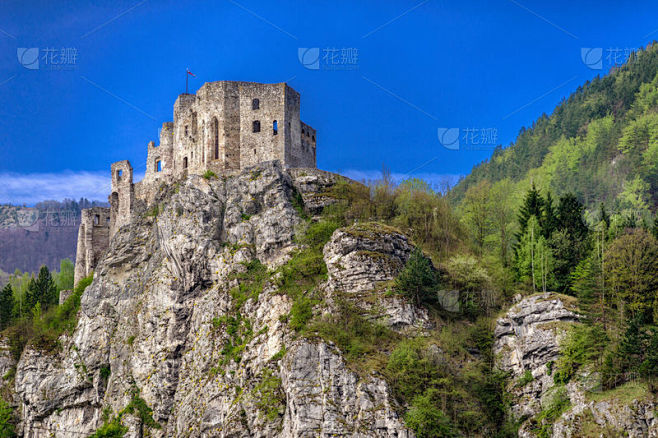斯洛伐克,城堡,古老的,著名景点,旅游目的地,图像,水平画幅,无人,欧洲,悬崖