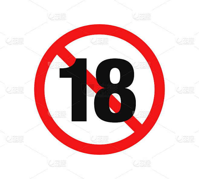 Under 18 years Sign Mark Vector Illustration