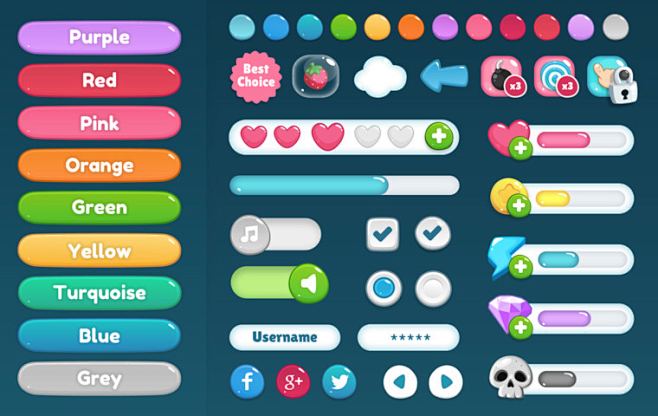 Cartoon GUI Pack _ 2D GUI _ Unity Asset Store