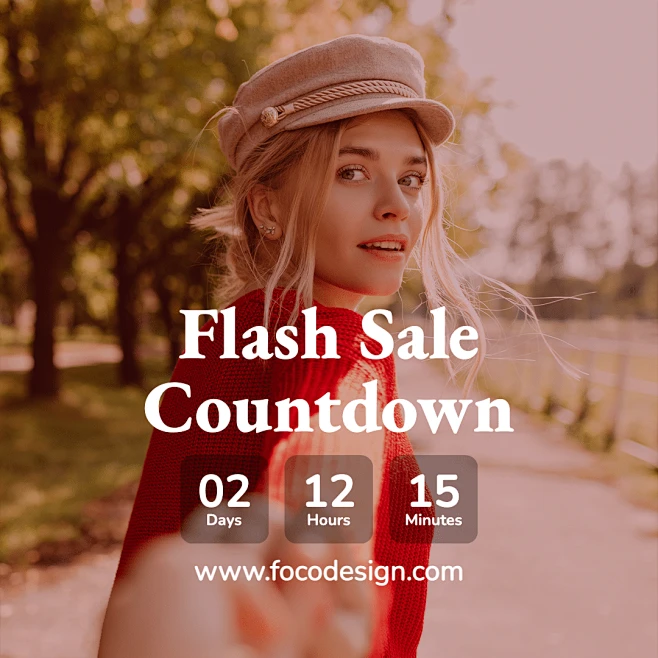 White Text Typesetting Simple Women's Wear Flash Sale Countdown Ecommerce Product Image素材-花瓣网