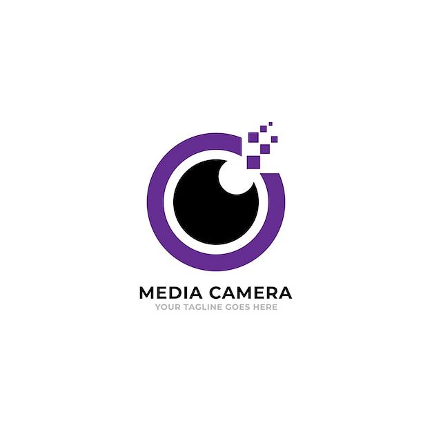 Media camera logo icon vector template
