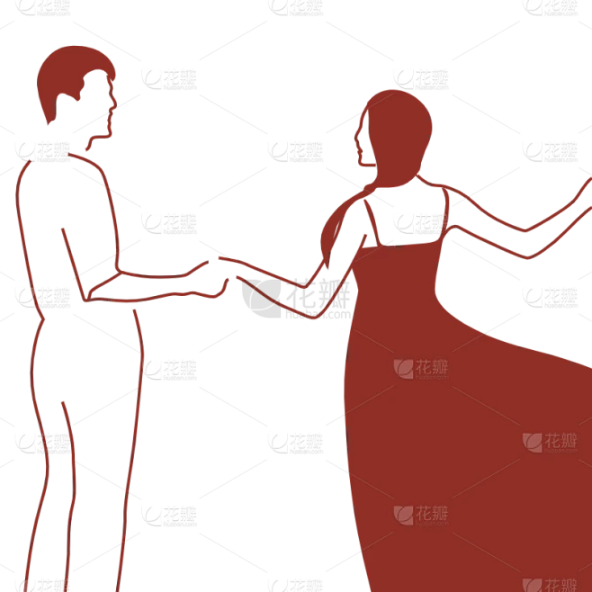 情人节简笔画-牵手素材-花瓣网