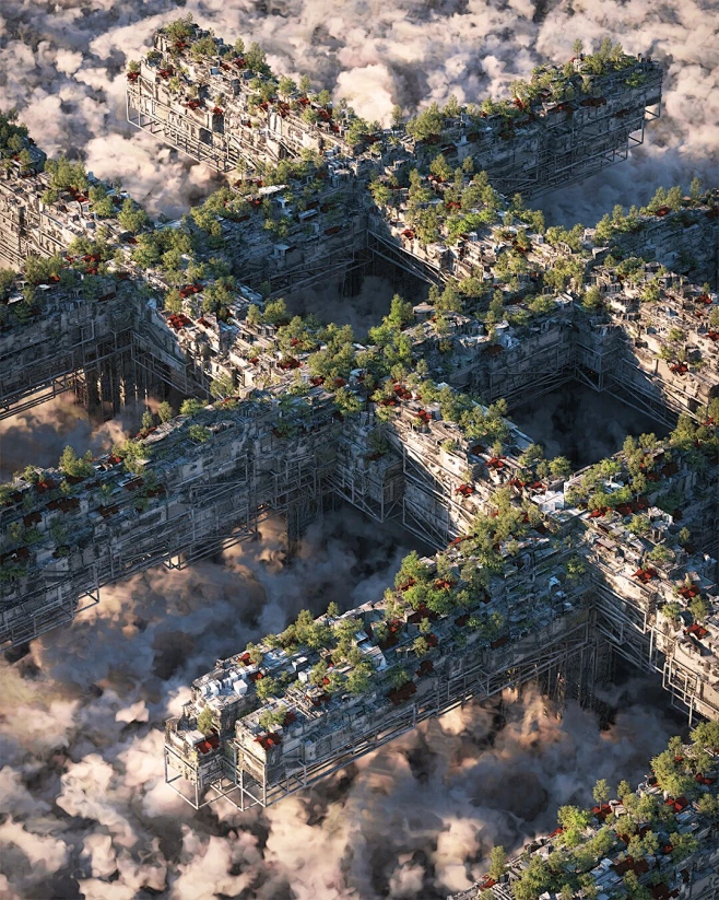 超级震撼！！意大利 3D艺术家 Inward 作品欣赏 203P 大城市-未来城市-花瓣网