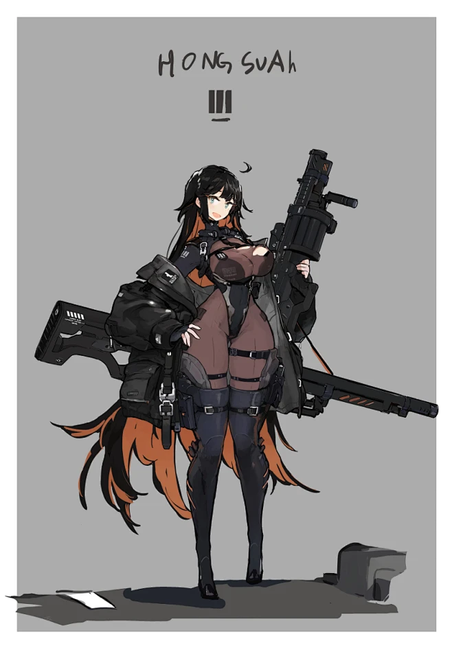 #girl Long range Rifle & Gl - One的插画-花瓣网