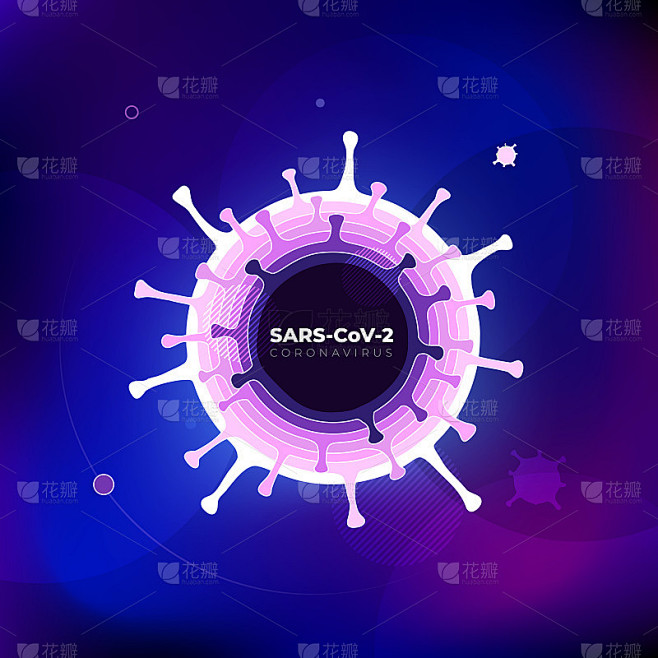 冠状病毒COVID-19 SARS-CoV-2的蓝色未来背景。病毒感染预防方法信息图。致命病毒类型2