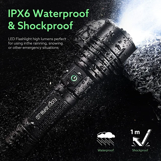 Amazon.com: Rechargeable Tactical Flashlights High Lumens,100000 Lumens ...