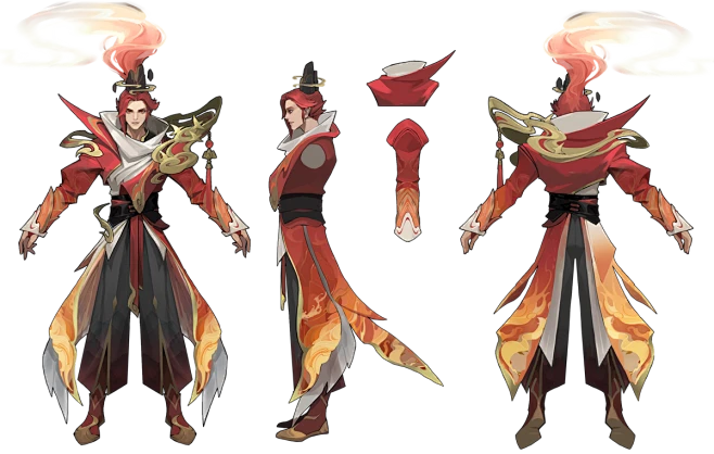 王者荣耀 韩信 飞衡 立绘 三视图 PNG-花瓣网