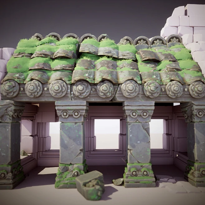 Stylized Temple-花瓣网