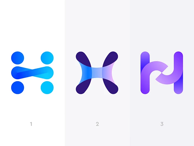 H monograms ( for sale ) branding community connection digital gradient ...