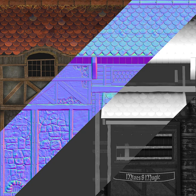 Texture-Only Fantasy House - Quixel Mixer, Wiktor Öhman : Continuing my stylized exploration in ...