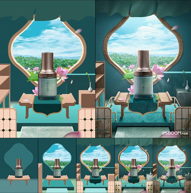 c4d jsboom p4d 写实 合成 杰视帮 海报 电商， 空间搭建，-花瓣网