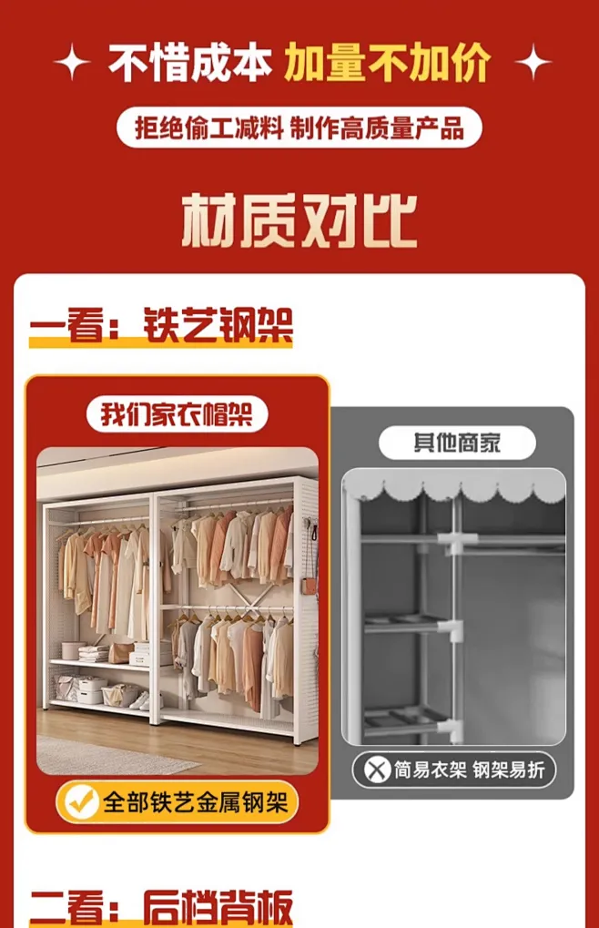 衣帽架落地家用卧室开放式衣柜衣帽间自制简易钢架洞洞板金属衣柜-tmall.com天猫-花瓣网