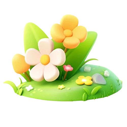 hostmaster01_flower_3D_icon_green_clay_material_isometric3D_ren ...