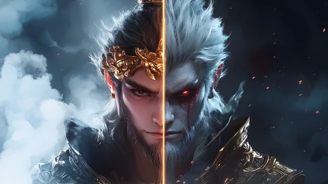 LL-半脸正邪悟空-hzj(1)-花瓣网