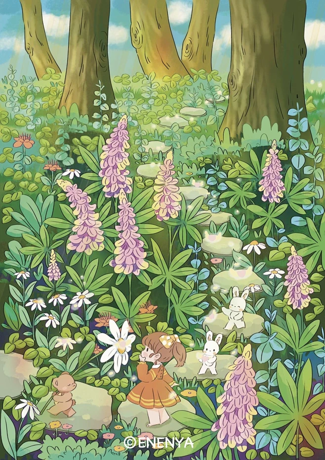 鼠尾草树林_恩恩呀丶__插画师作品_涂鸦王国gracg.com-花瓣网