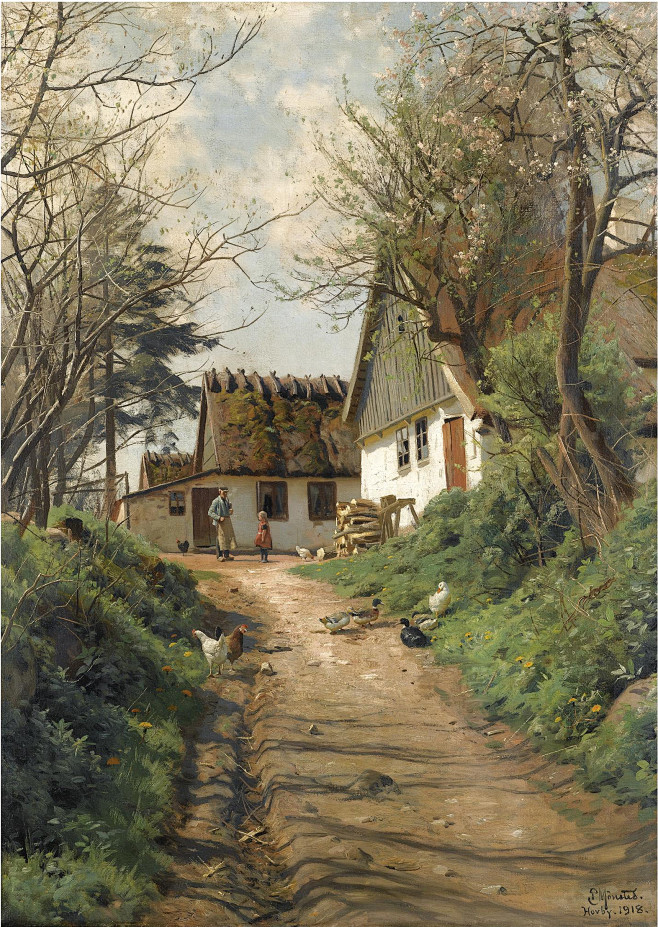 Peder Mork Monsted （1859-1941）丹麦的现实主义画家 以画风景画而著名，他是一个浪漫主义者，以描绘壮丽的景观和古迹 ...
