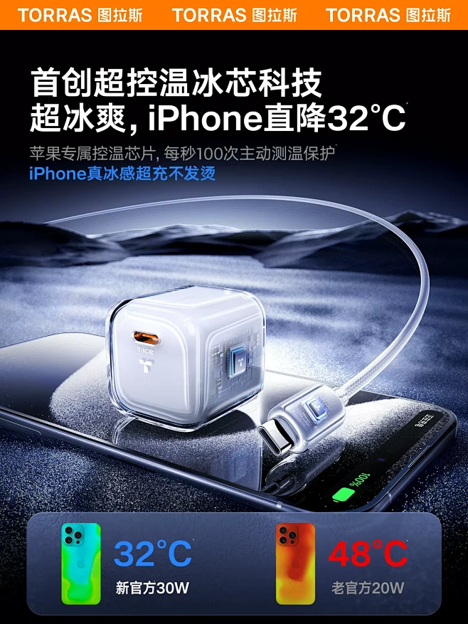 图拉斯小冰块适用苹果15Promax充电器线iPhone15手机15Pro快充头14/13正品PD30W插头12typec数据线一套装iPad-tmall.com天猫-花瓣网