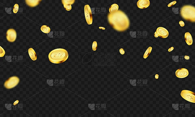 Gold coins Casino Luxury vip invitation with confe素材-花瓣网