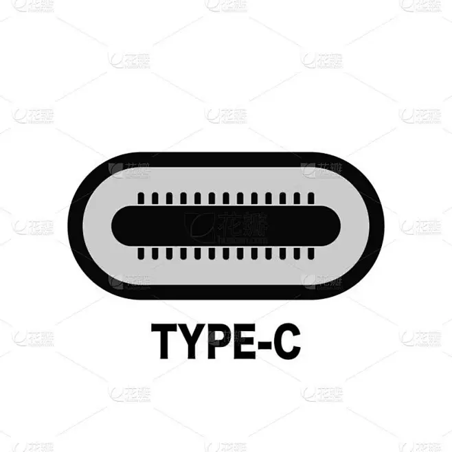 用于应用程序和网站的Usb Type-C连接器电缆图标-花瓣网