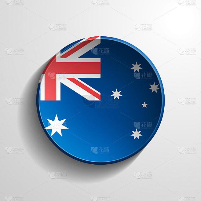 澳大利亚3d圆形按钮