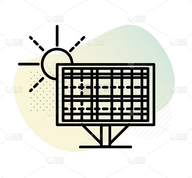 太阳能光伏板-图标