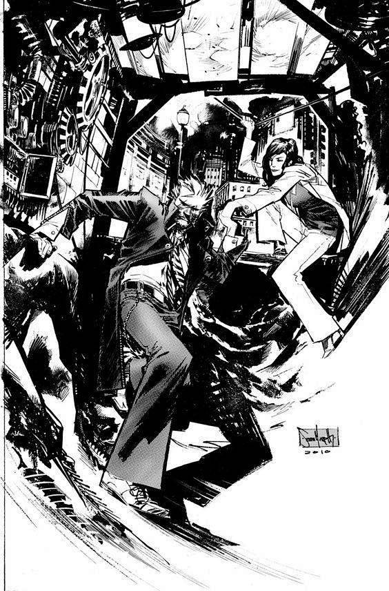 线稿，漫画，黑白，冲击力，分镜，构图。Sean Gordon Murphy