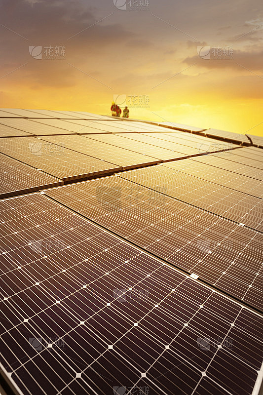 Installing solar panels, Renewable energy clean an