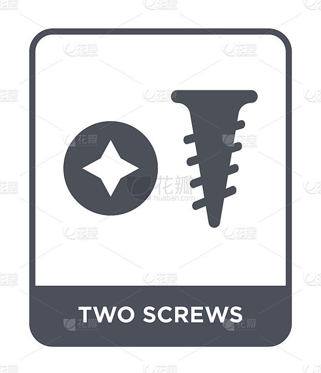 two screws icon vector on white background, two sc
