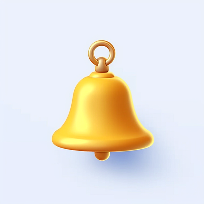A small bell 3d icon， very cute shape， miniature small scale painting ...