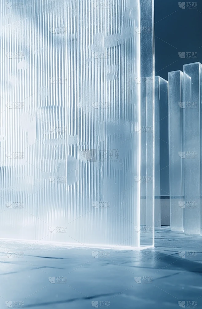 bptect的透明聚合物板和透明玻璃结构，水滴风格，寒冷而独立的氛围，iso 200，线性而通风，特定地点的工作，不可预测的纹理，柔软而通风的 ...