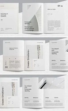 Minimal and Professional Brand Manual Brochure Template InDesign INDD ...