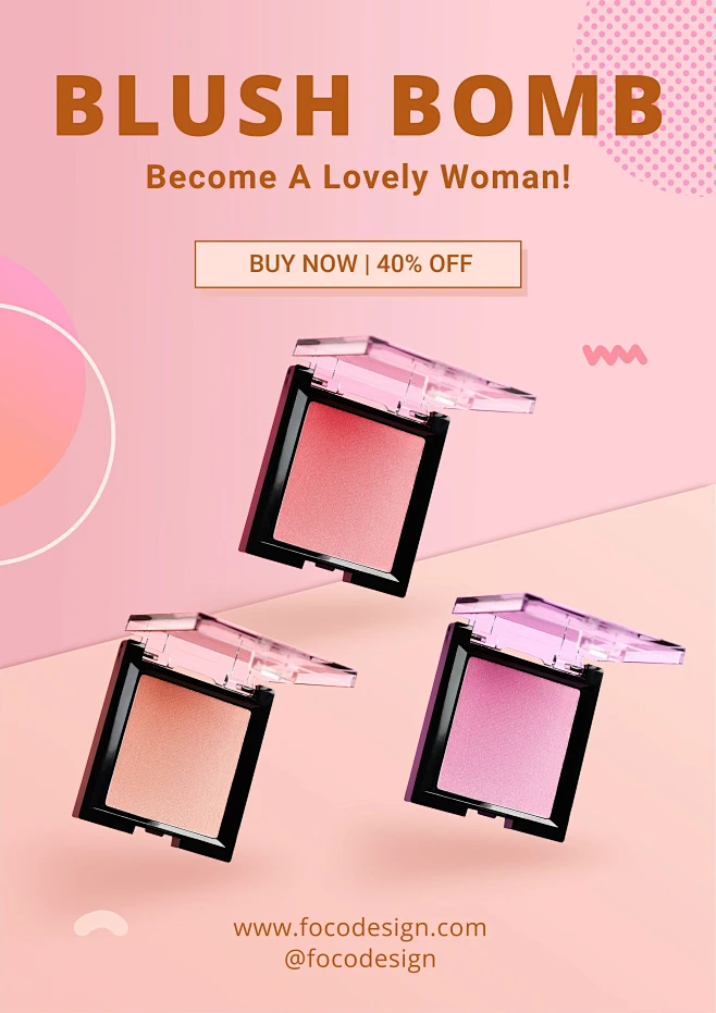 Blush Beauty Cosmetics Makeup Product Discount Promo Sale Advertising ...