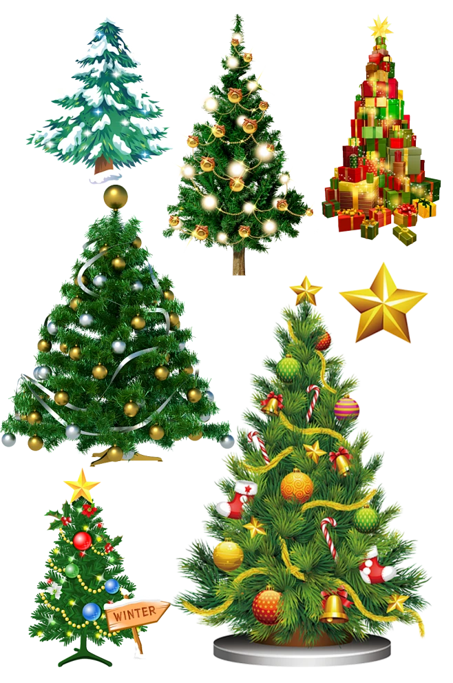 圣诞佳节圣诞树素材.png-花瓣网