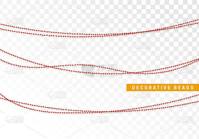 String beads realistic isolated. Decorative design