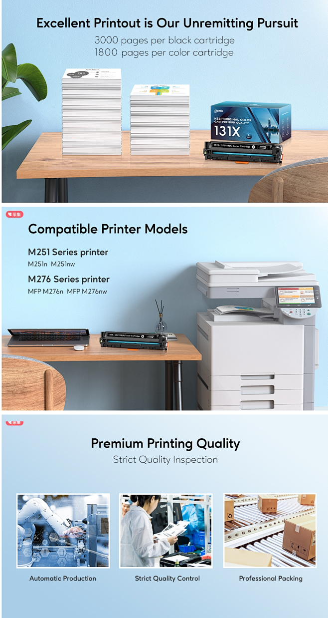 Amazon.com: Compatible HP 131A Toner Cartridge 4 Pack - Replacement HP ...