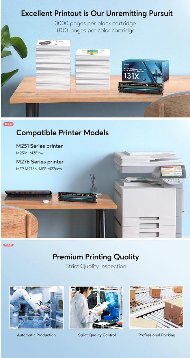 Amazon.com: Compatible HP 131A Toner Cartridge 4 Pack - Replacement HP ...