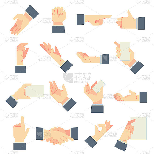 Businessman hands gestures. Direction pointing han
