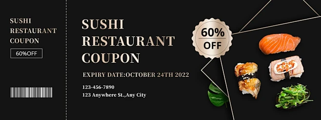Sushi Japanese Restaurant Voucher Discount Coupon素材-花瓣网