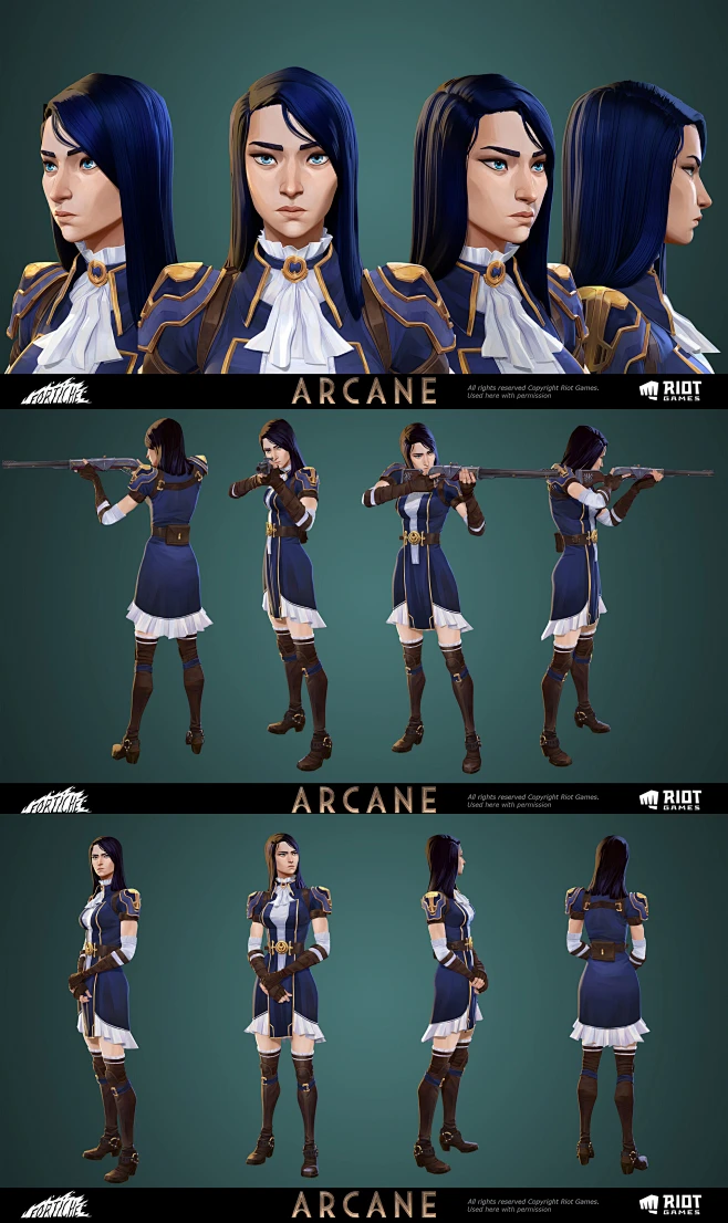 Arcane（双城之战）凯特琳——贴图：candice Theuillon 花瓣网 