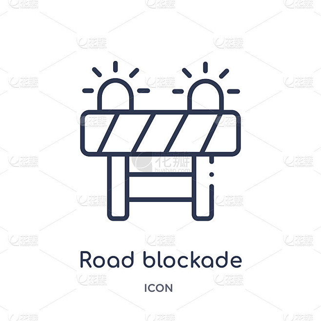 Linear road blockade icon from Alert outline colle