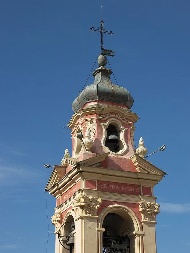 A striking pink bell tower. I believe this may be Templo de San ...