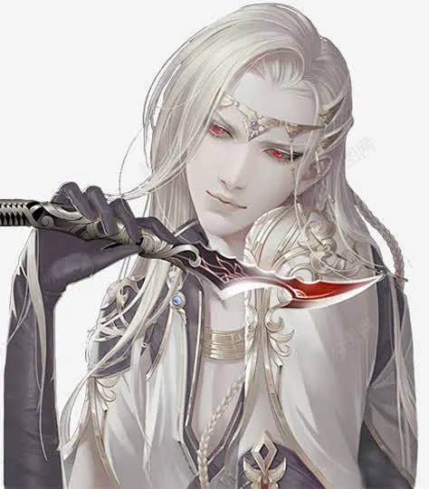 白发邪魅男子古风手绘高清素材 古风 手绘 男子 白发 免抠png 设计图片 免费下载-花瓣网
