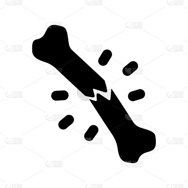 骨头，骨折，骨折黑色图标