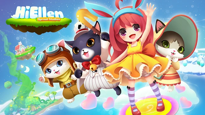 #HI ELLEN# #宣传图# #广告图# #养成# #萌系植物#图片_游戏LOGO登陆图片素材-花瓣网